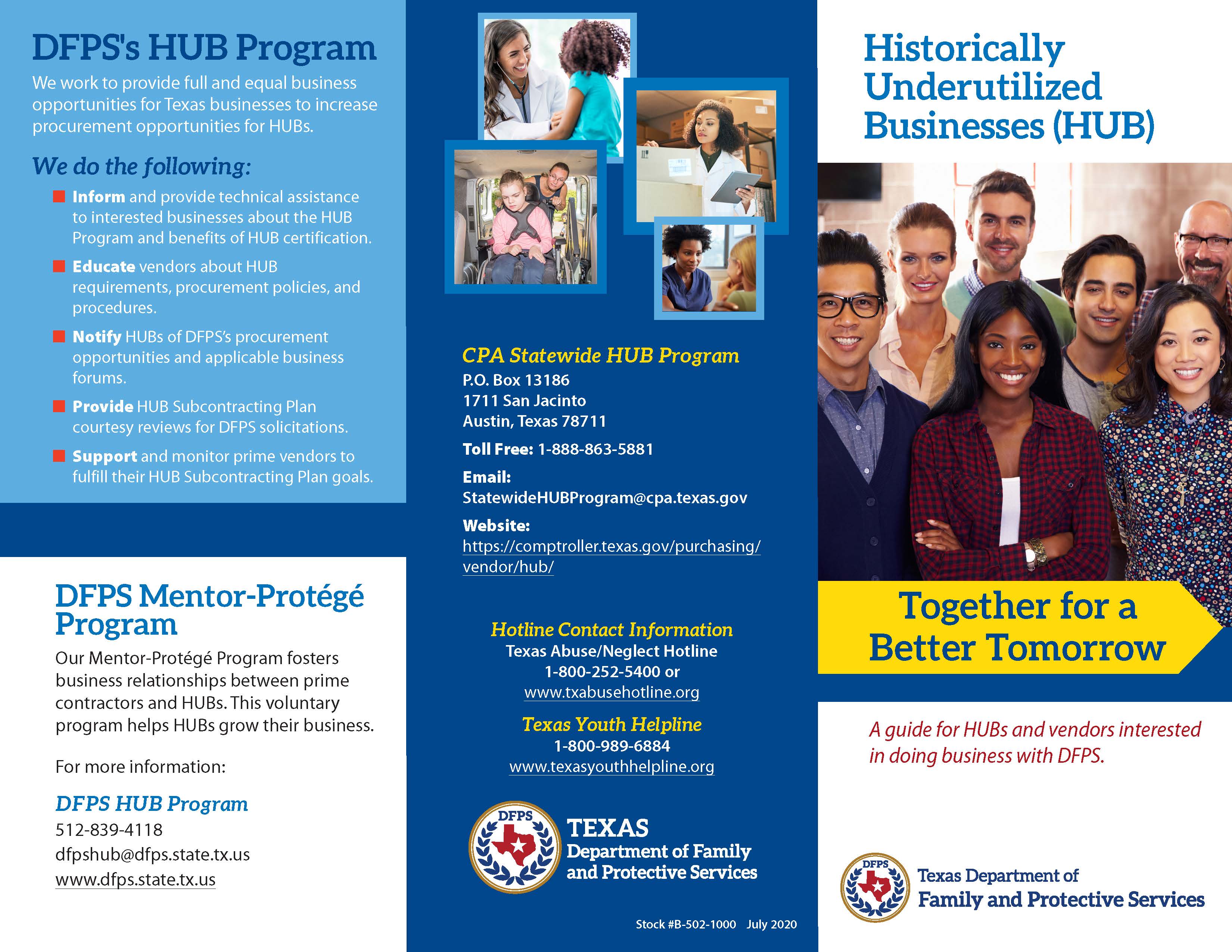 Together For A Better Tomorrow - brochure (English): DFPS Forms ...